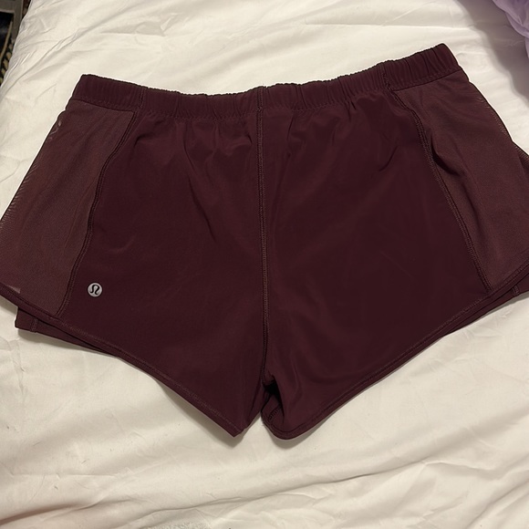 lululemon athletica | Shorts | New Lululemon Maroon Shorts Mesh Sides ...